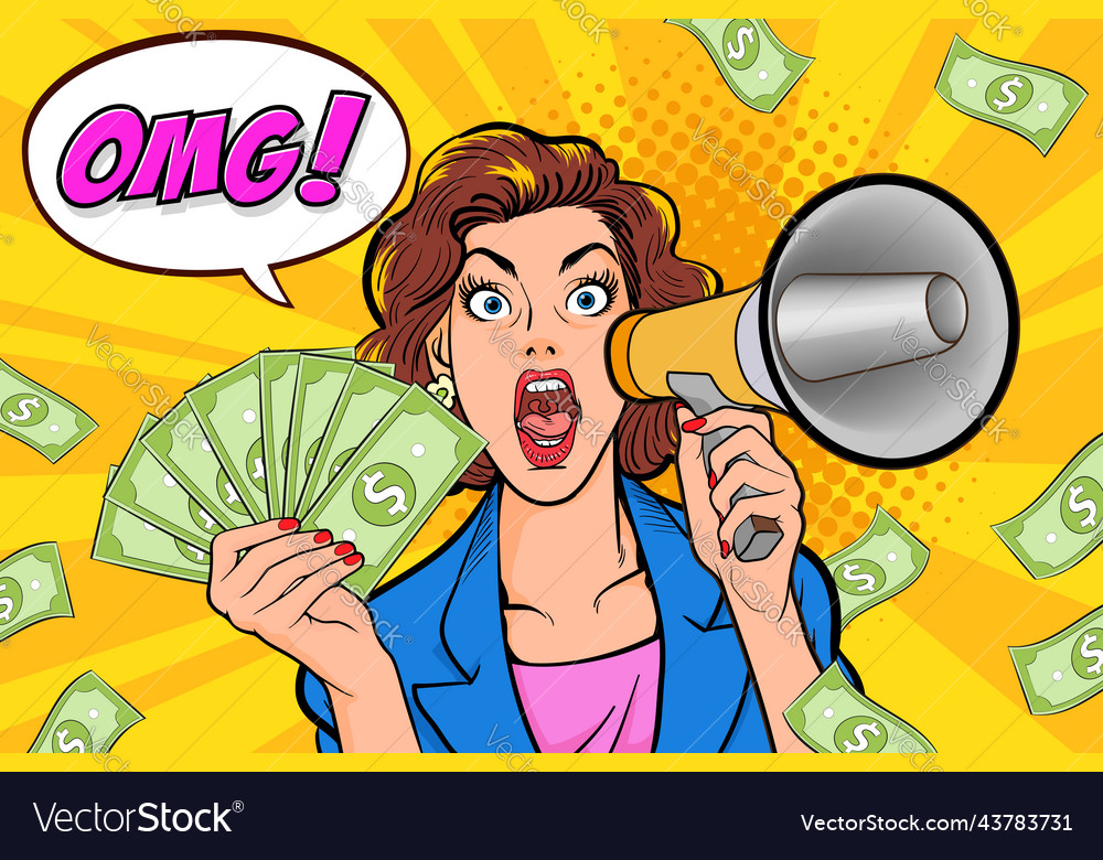 Surprise shocking successful business woman Vector Image Surprise shocking successful business woman Vector Image