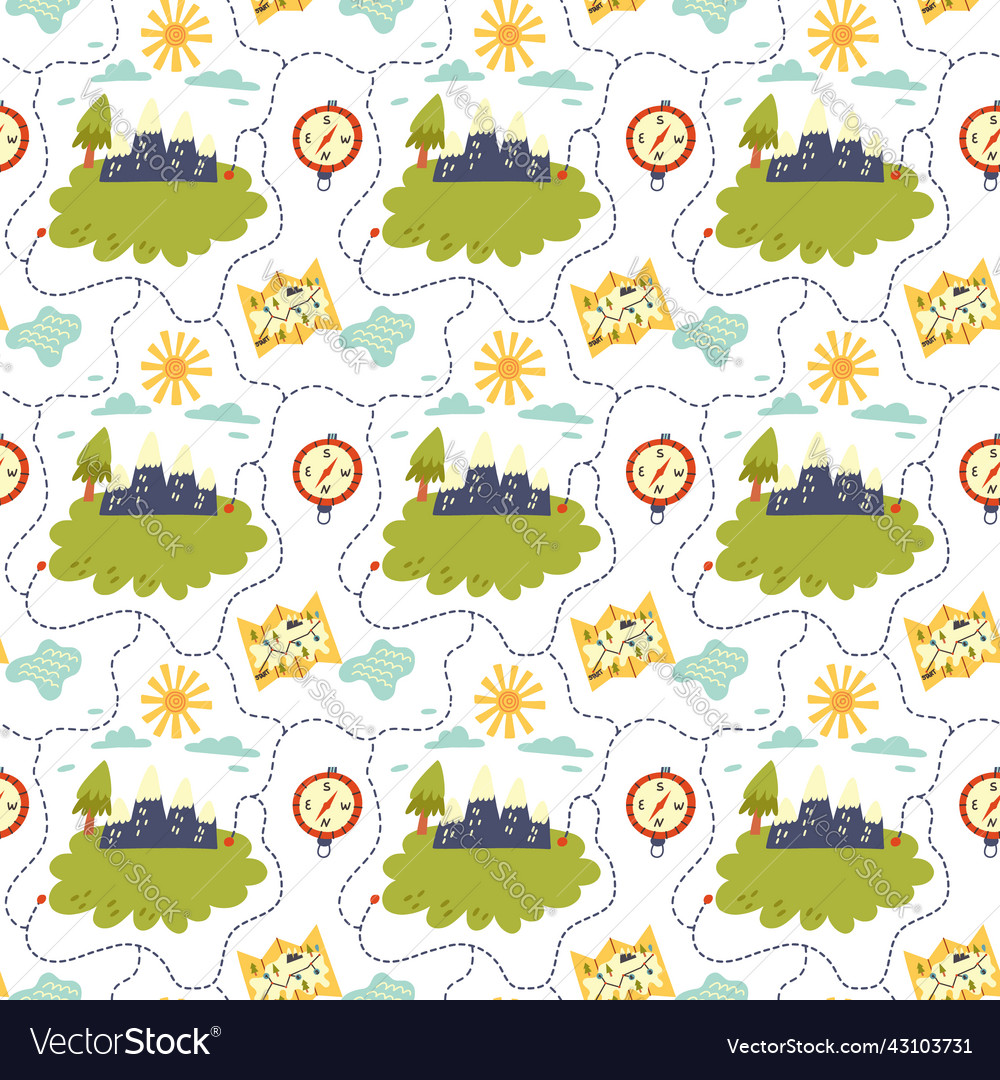 Tracking forest map pattern Royalty Free Vector Image