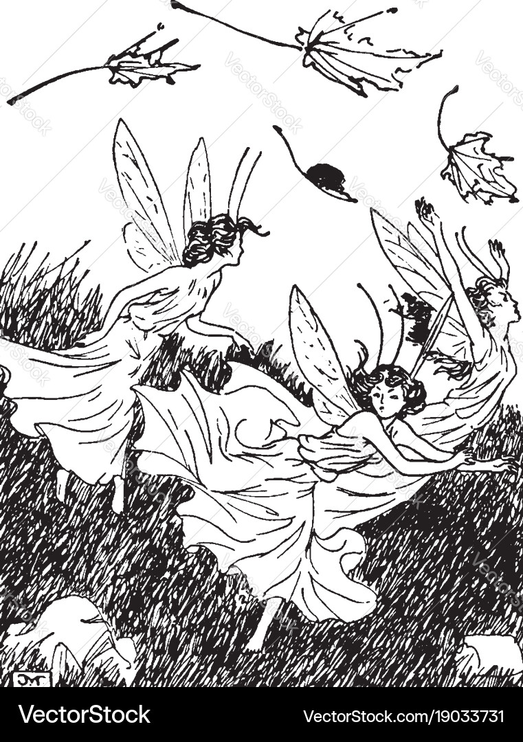 Wise and foolish fairies vintage Royalty Free Vector Image