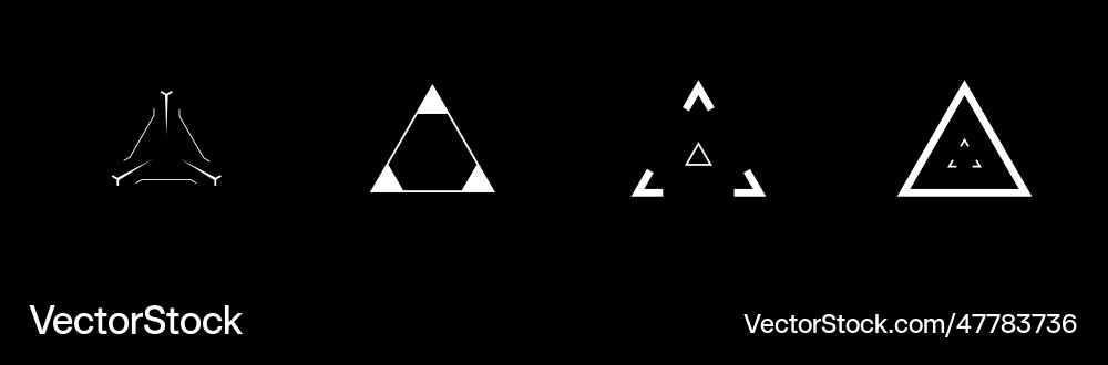 A collection of cyberpunk style triangle Vector Image