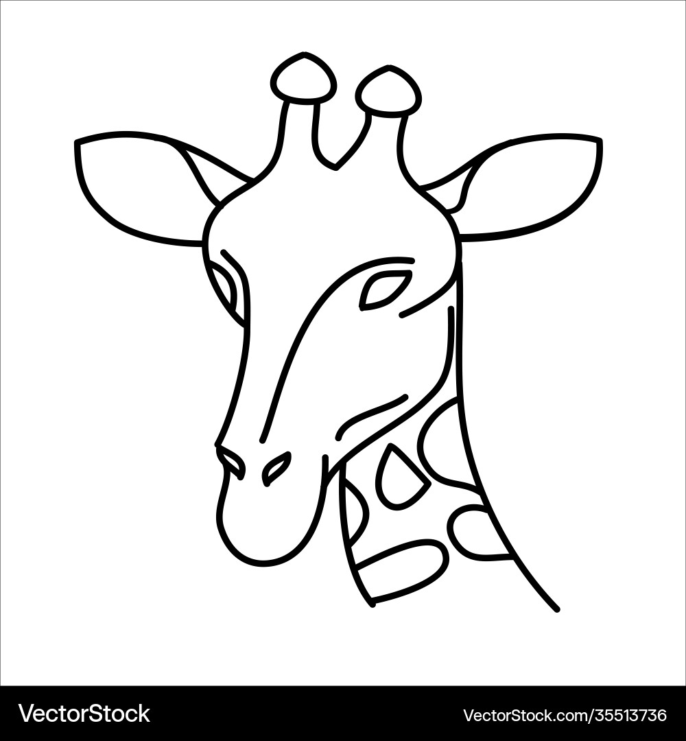 Animal giraffe icon design clip art line Vector Image