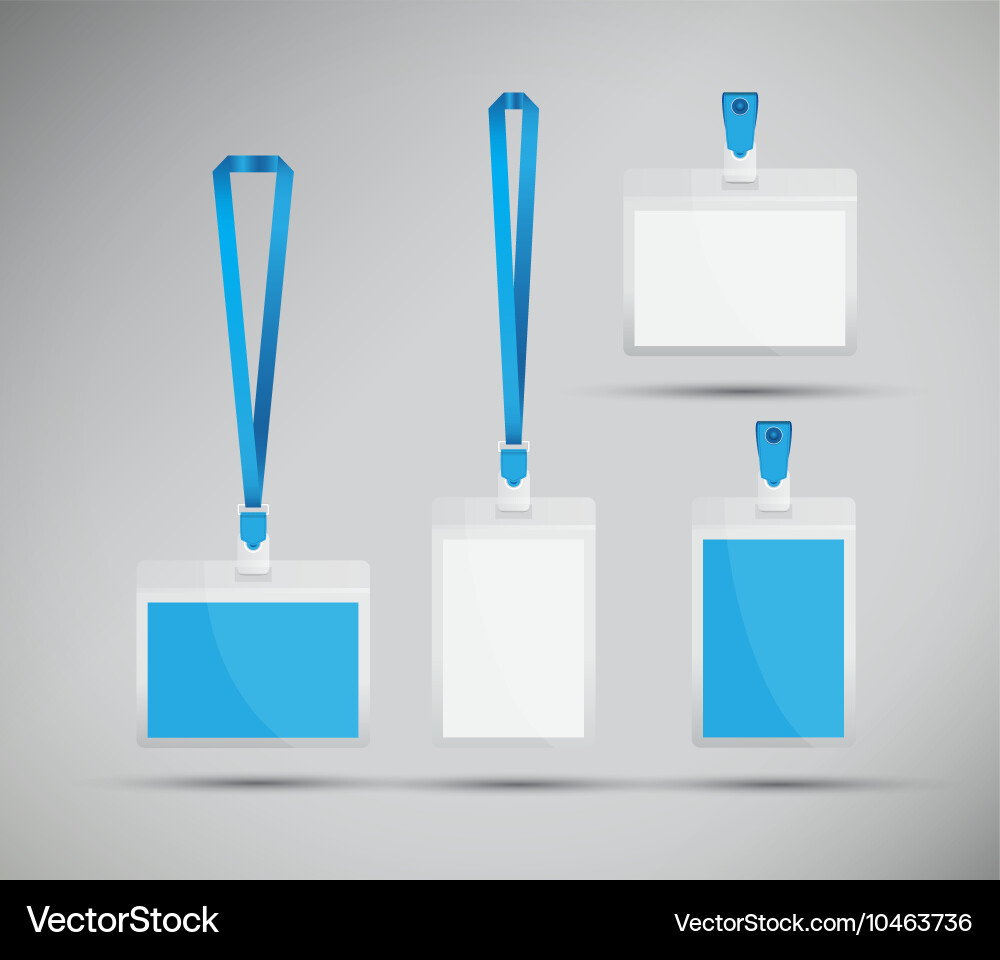 Blue lanyards Royalty Free Vector Image - VectorStock