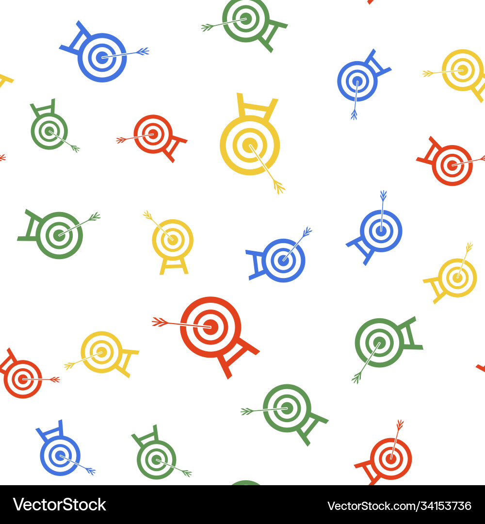 Color target with arrow icon isolated seamless Vector Image