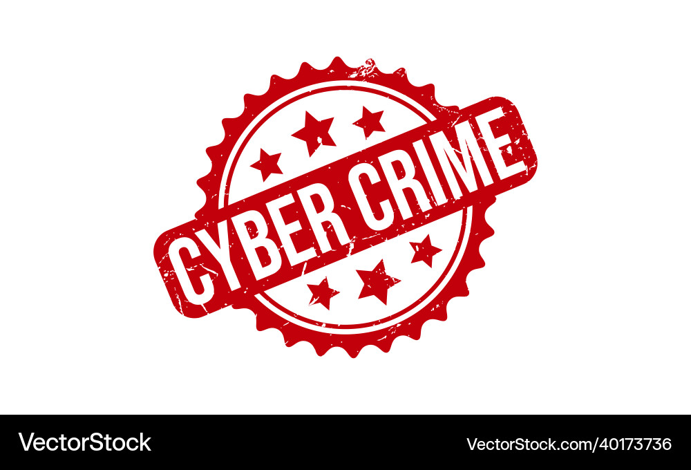 Cyber crime rubber stamp crime rubber Royalty Free Vector