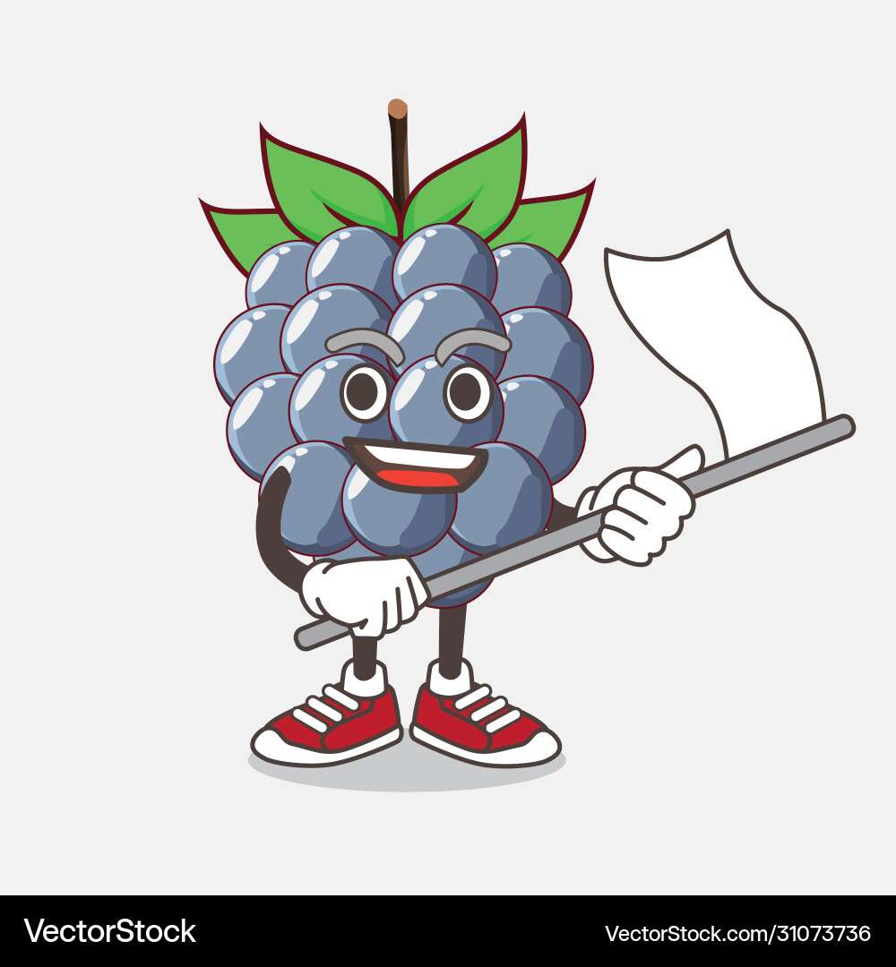 Dewberries fruit cartoon mascot character waving Vector Image