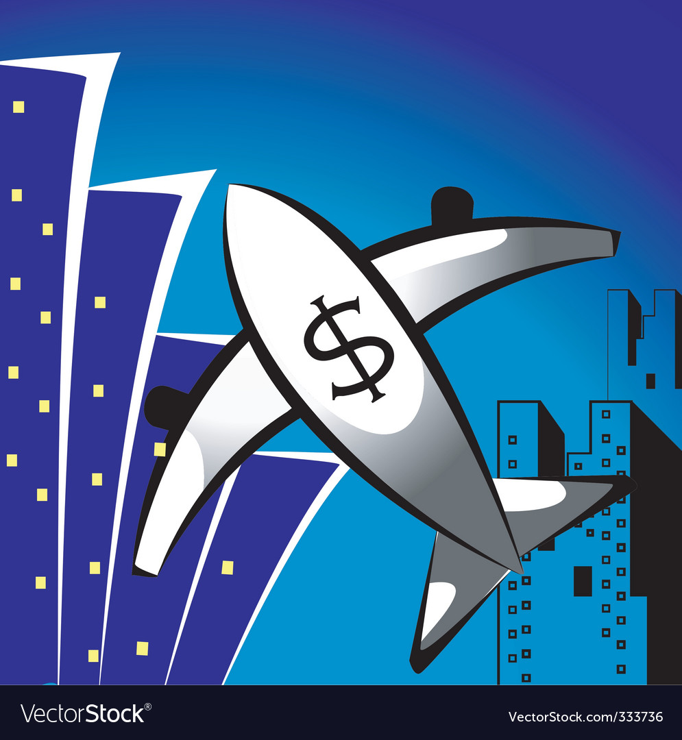 Dollar flight Royalty Free Vector Image - VectorStock