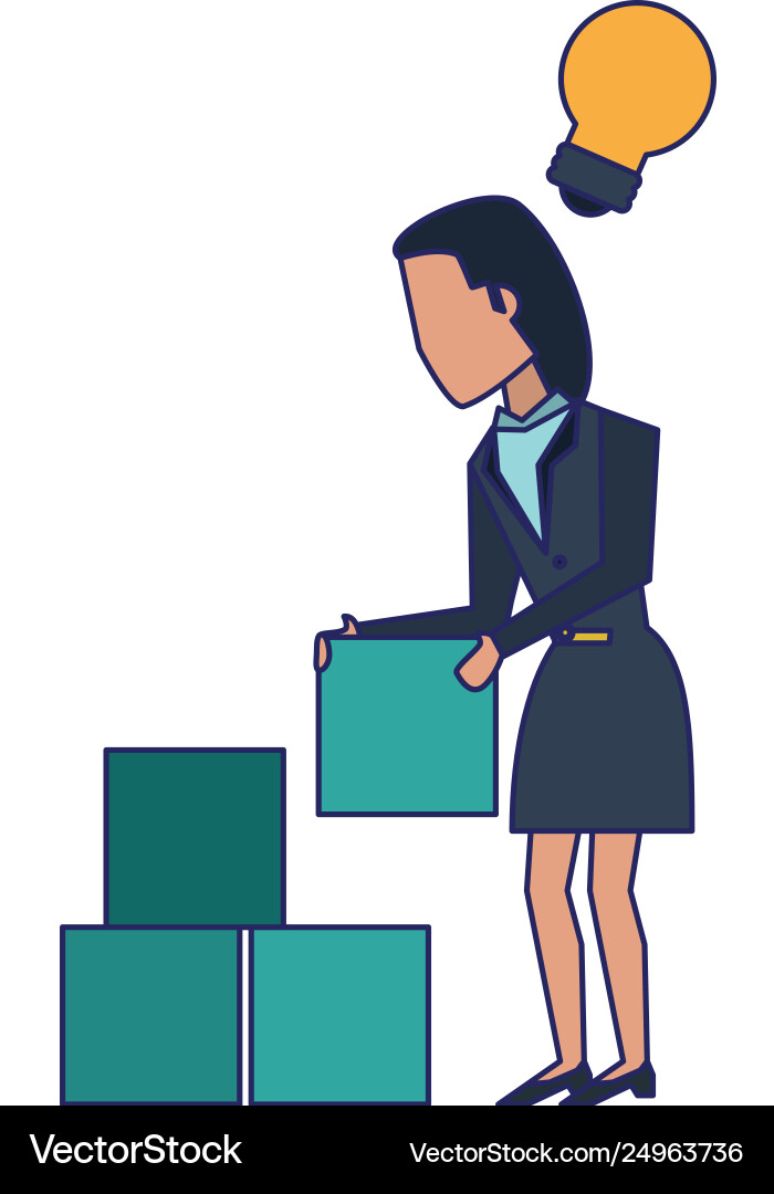 Executive businesswoman avatar blue lines Vector Image