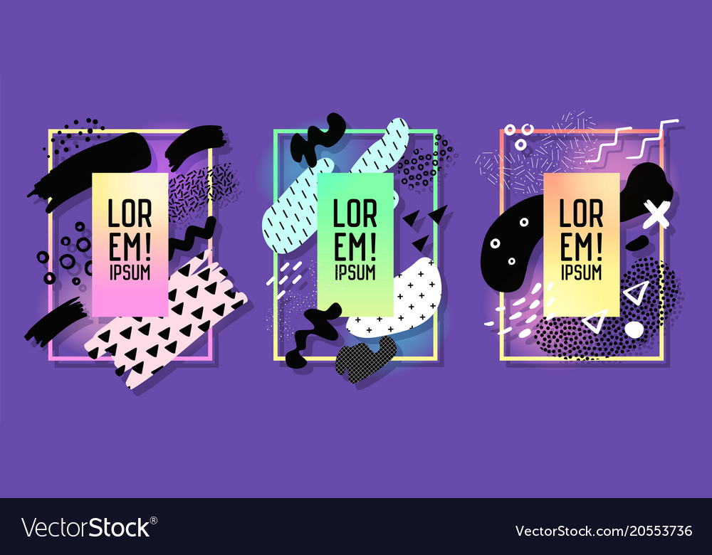 Futuristic frames with abstract geometric elements