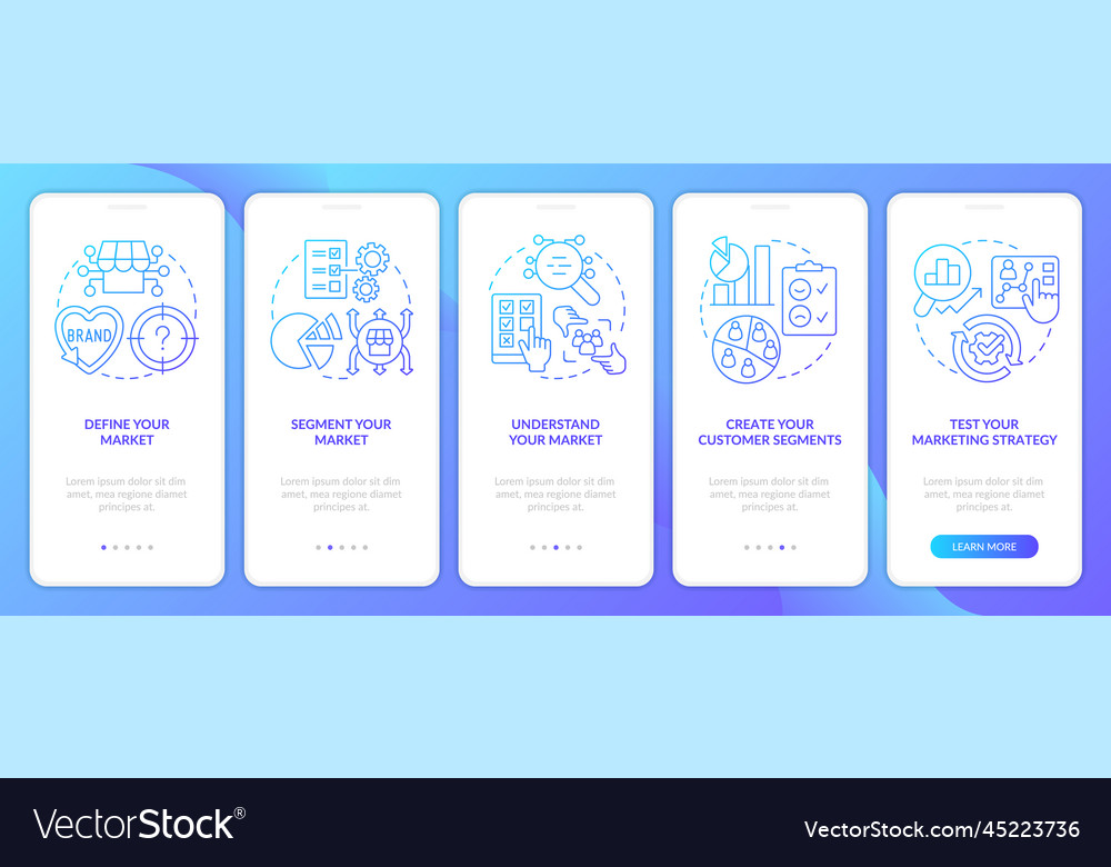 Get started with segmentation blue gradient Vector Image