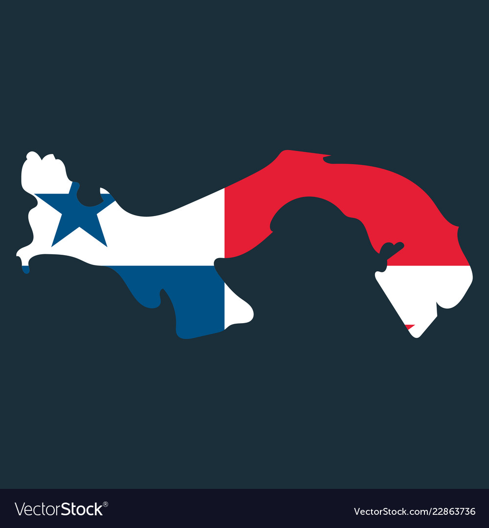 High resolution panama map with country flag Vector Image