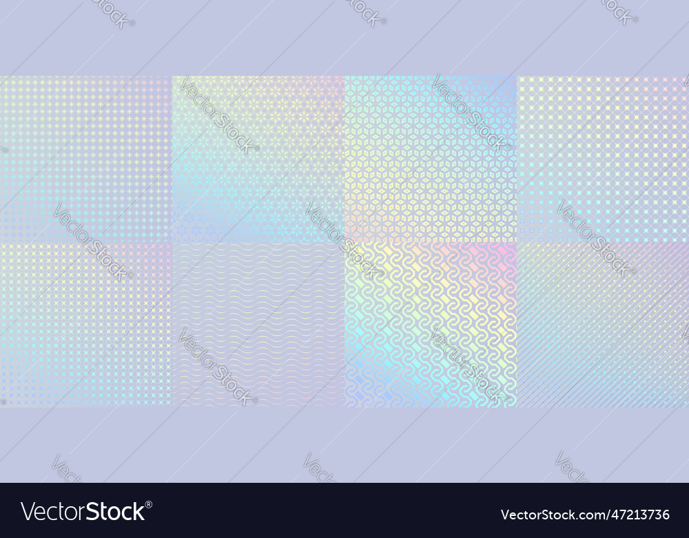 Hologram texture rainbow gradient patterns Vector Image