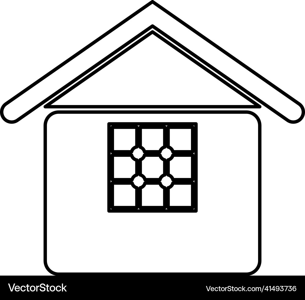 Home contour outline line icon black color image Vector Image