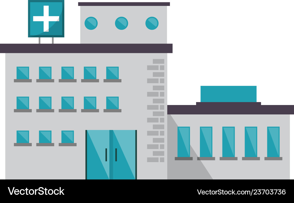 Hospital building symbol Royalty Free Vector Image