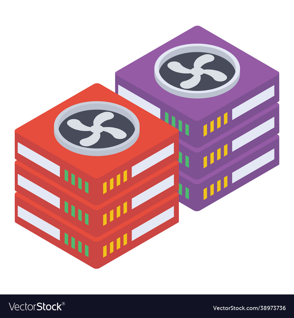 Isometric processor fan Royalty Free Vector Image