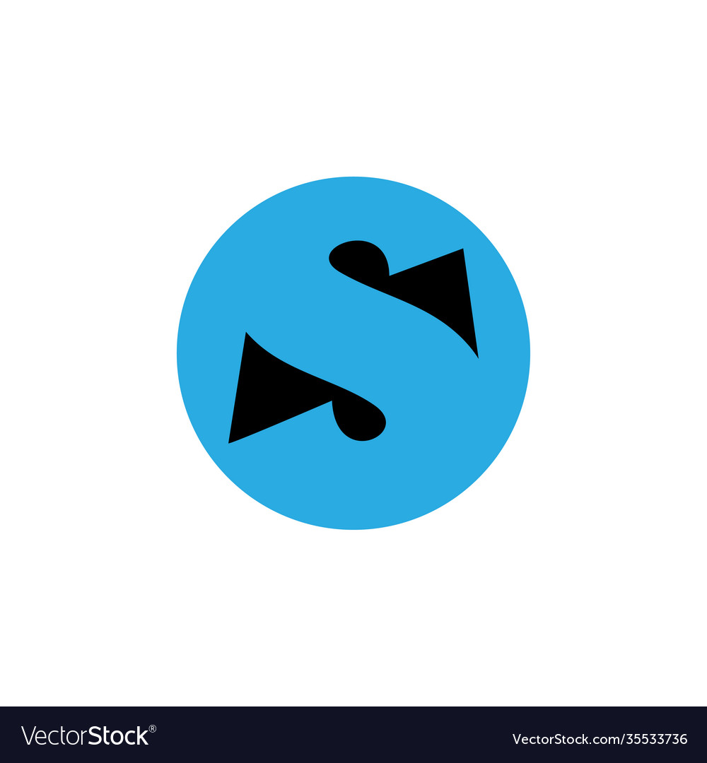 Letter s negative space design Royalty Free Vector Image