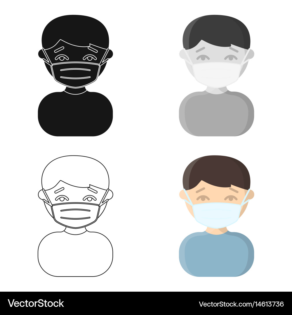 Mask infection icon cartoon single sick from Vector Image