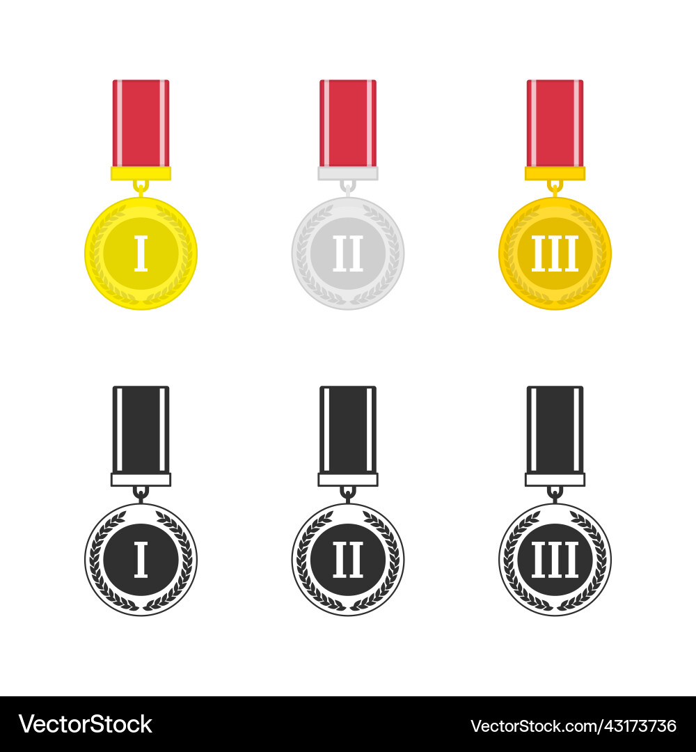 Medal set Royalty Free Vector Image - VectorStock