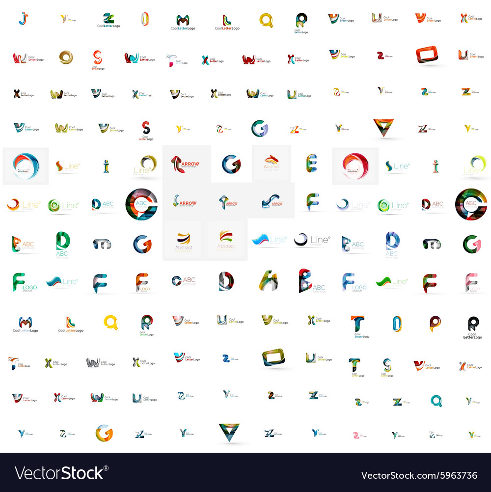 Mega set letter logos Royalty Free Vector Image