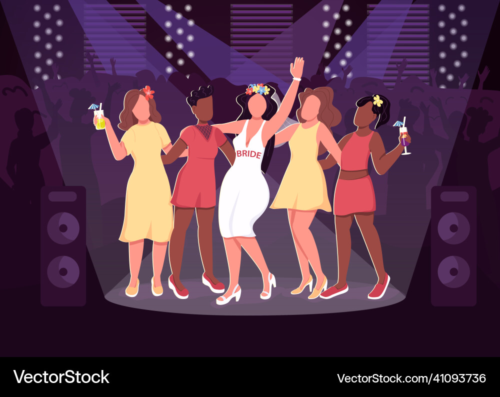 Nightclub party flat color Royalty Free Vector Image