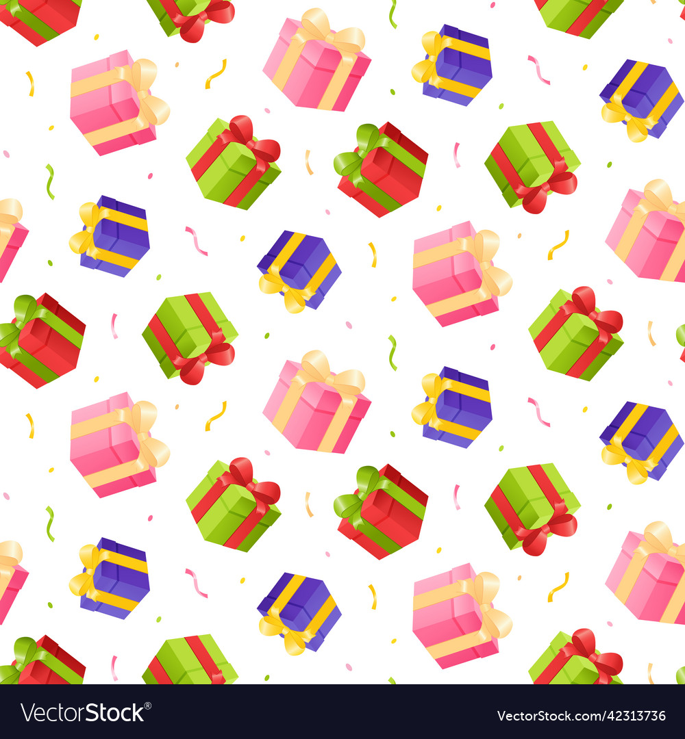 Present pattern cute gift seamless Royalty Free Vector Image