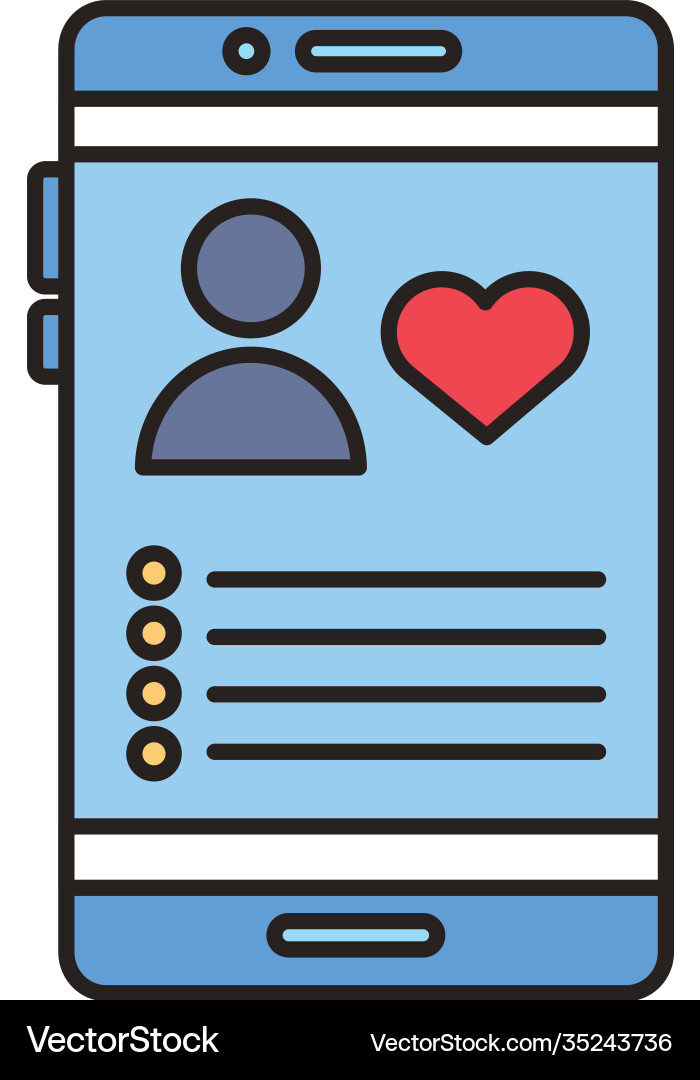 Profile avatar with heart in smartphone line Vector Image