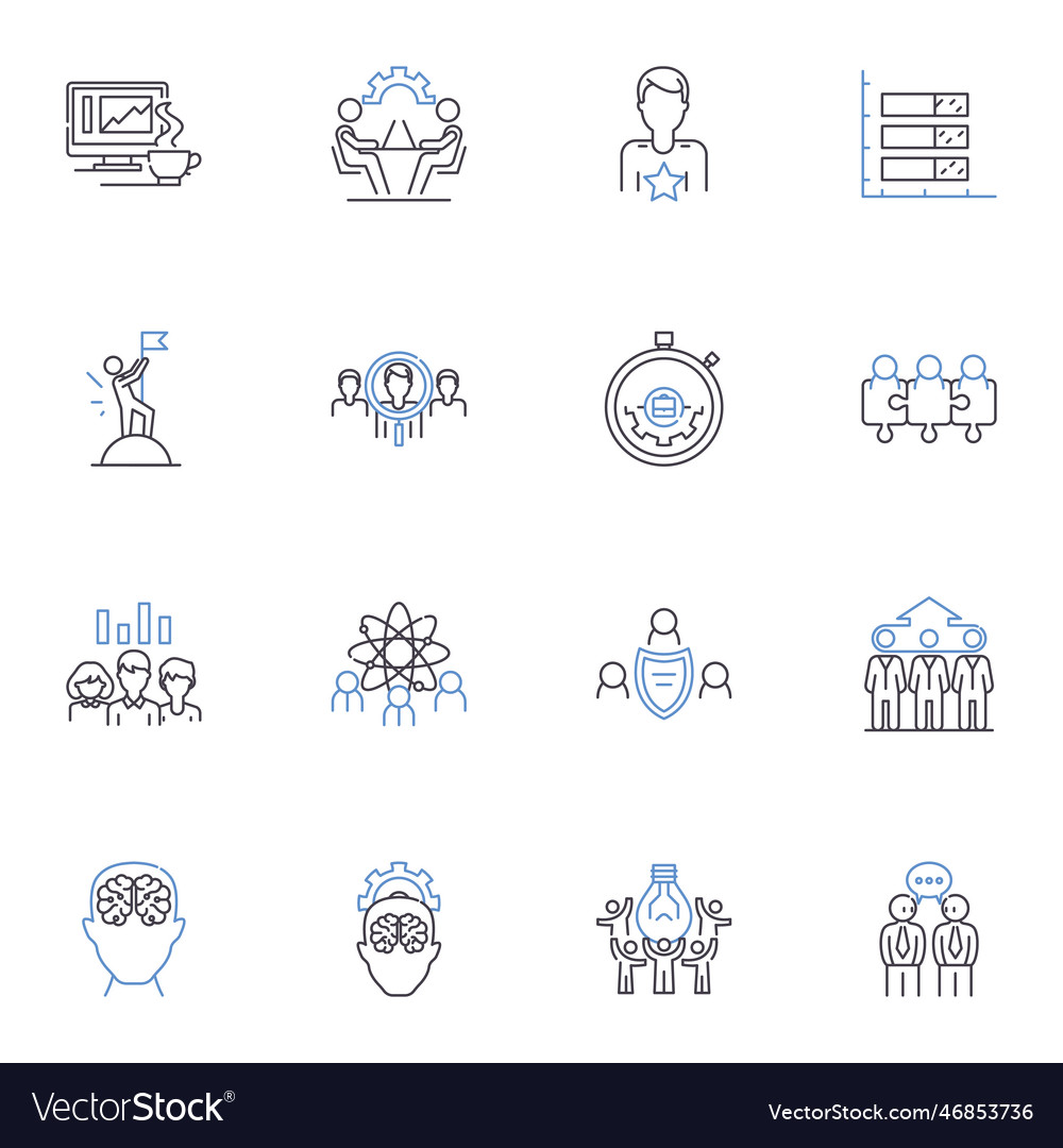 Program managers line icons collection leadership Vector Image Program managers line icons collection leadership Vector Image
