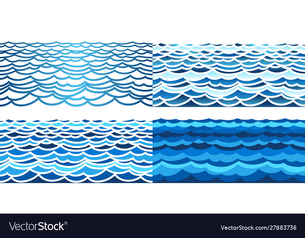 Sea waves seamless pattern Royalty Free Vector Image
