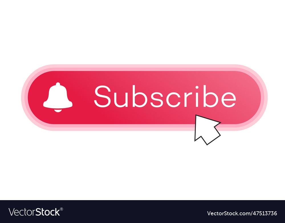 Subscribe button with arrow cursor Royalty Free Vector Image