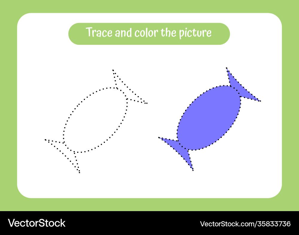 Sweet trace and color picture educational Vector Image
