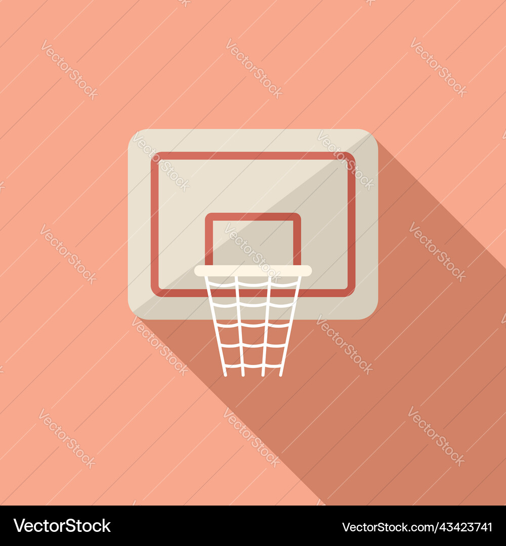 Basketball board icon flat school sport Royalty Free Vector