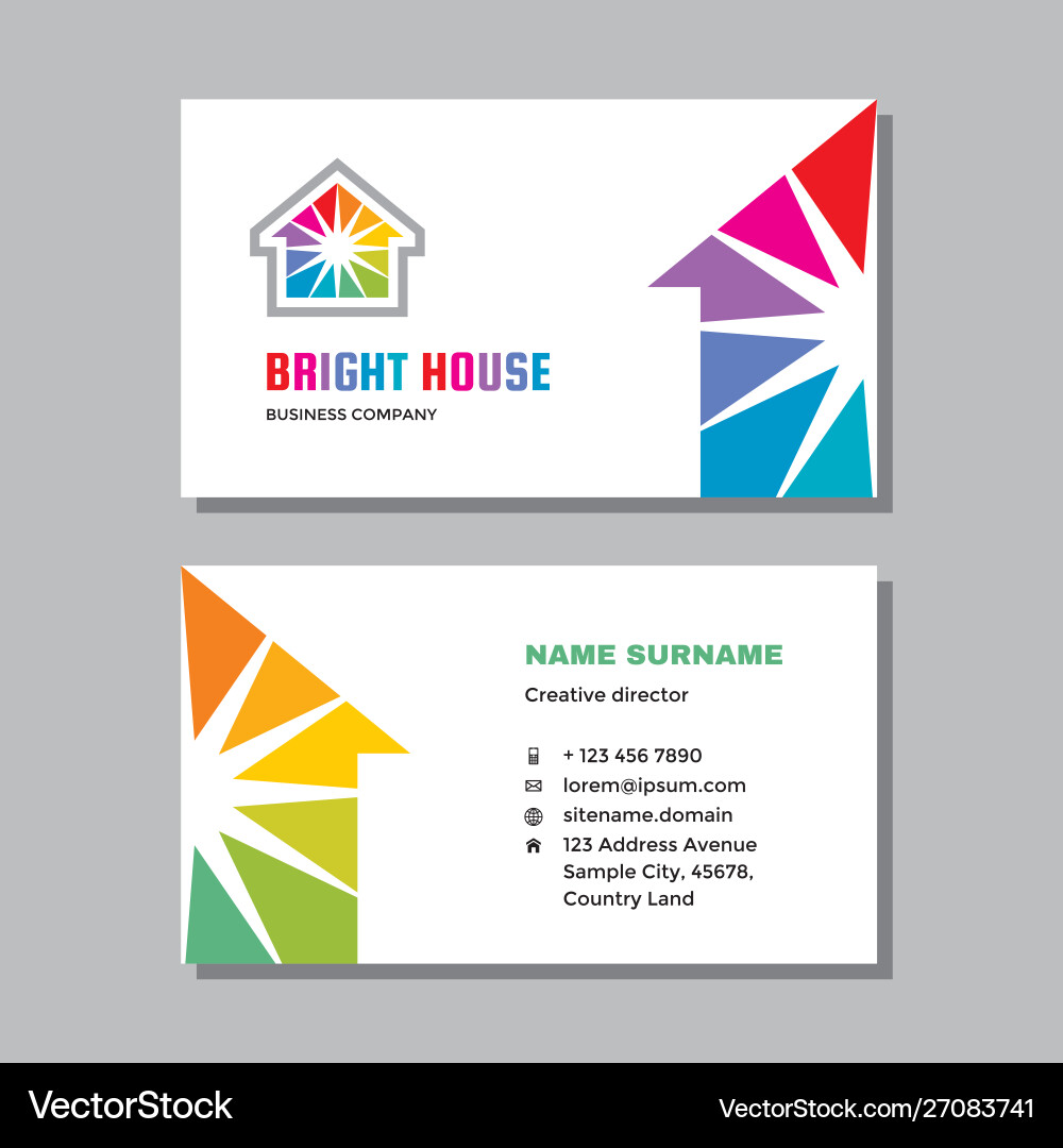 Business visit card template with logo - concept Vector Image