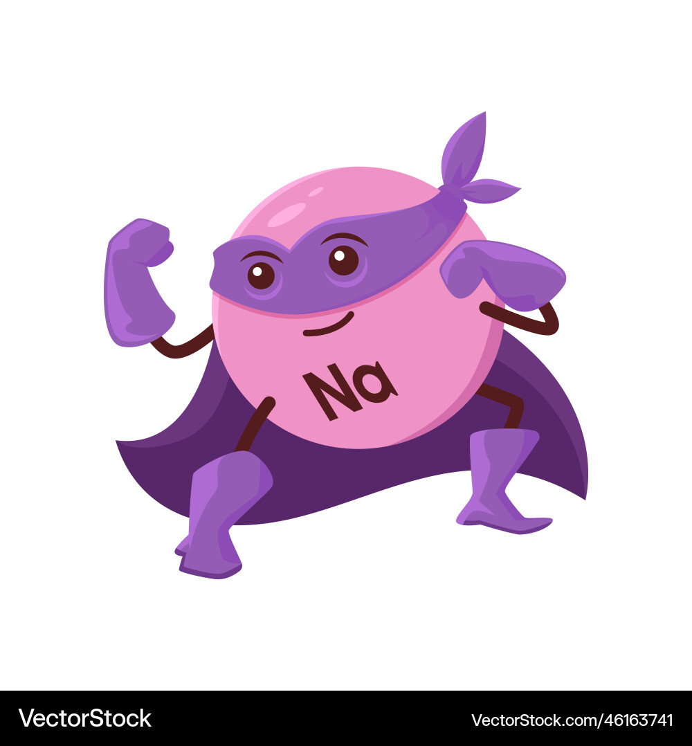 Cartoon sodium or natrium superhero character Vector Image