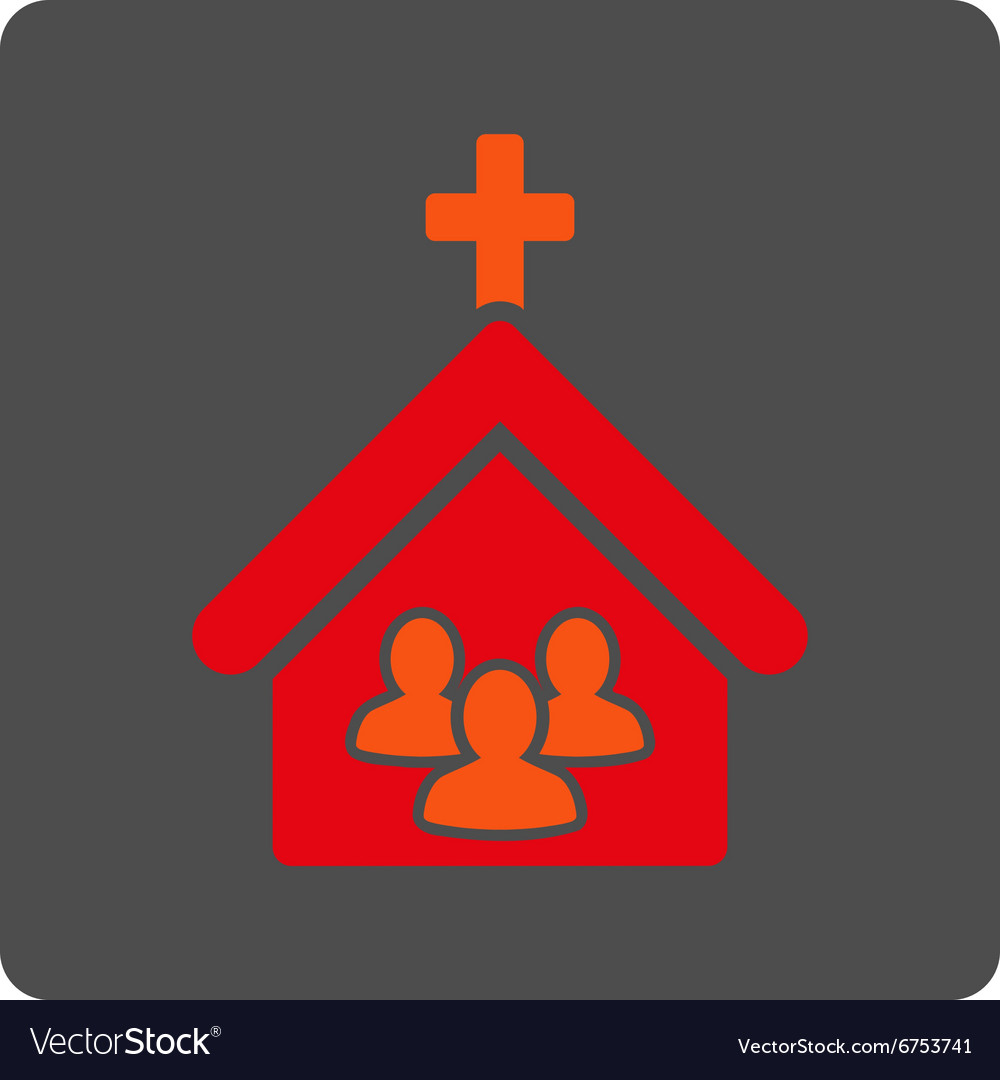 Church rounded square button Royalty Free Vector Image