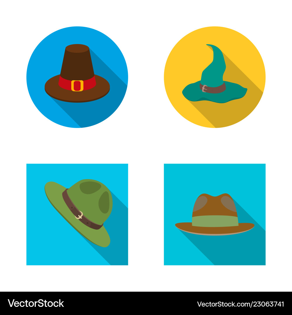 Design of hat and cap icon collection Royalty Free Vector