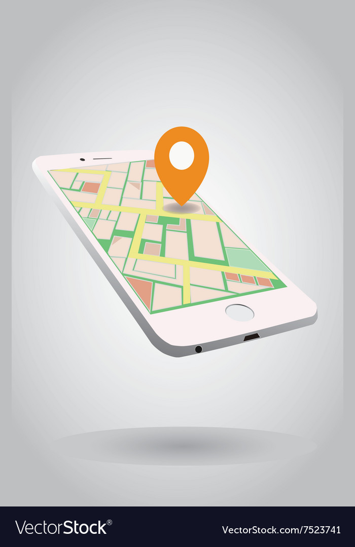Gps on smartphone Royalty Free Vector Image - VectorStock