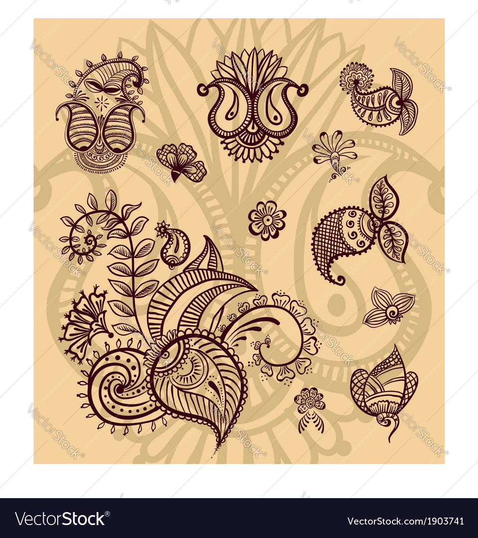 Henna pattern backgrounds Royalty Free Vector Image
