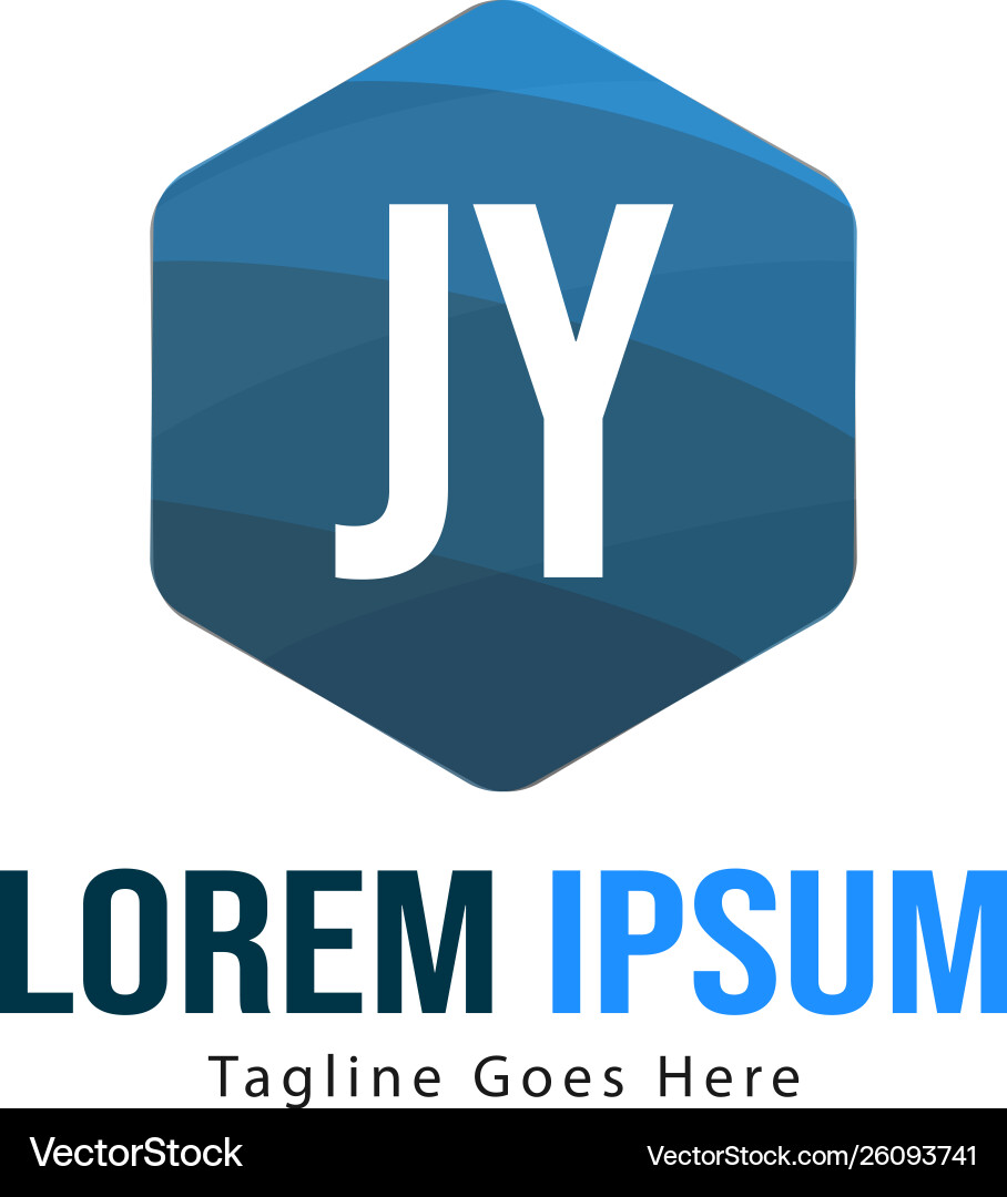 Initial jy logo template with modern frame Vector Image