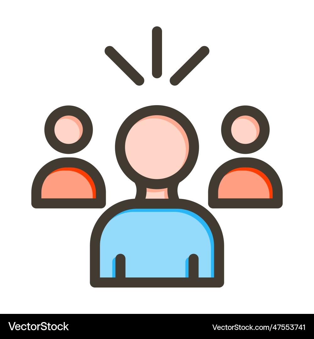 Leader thick line filled colors for personal Vector Image