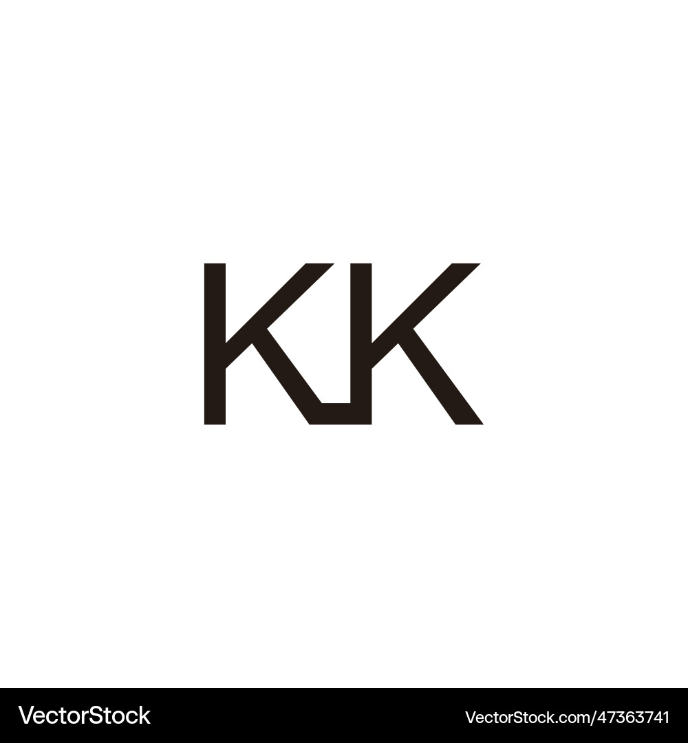 Letter kk connect geometric symbol simple logo Vector Image