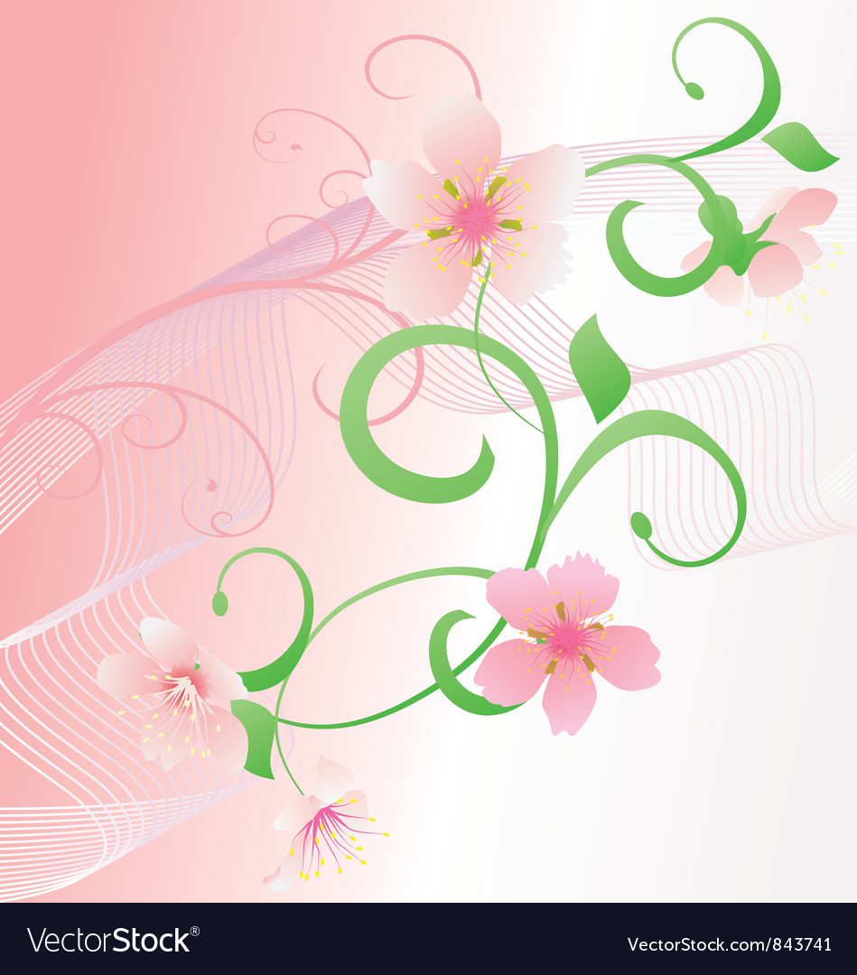 Pink flower Royalty Free Vector Image - VectorStock