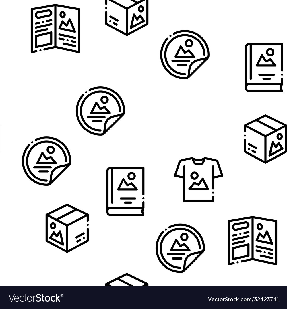 Polygraphy printing service icons set Royalty Free Vector