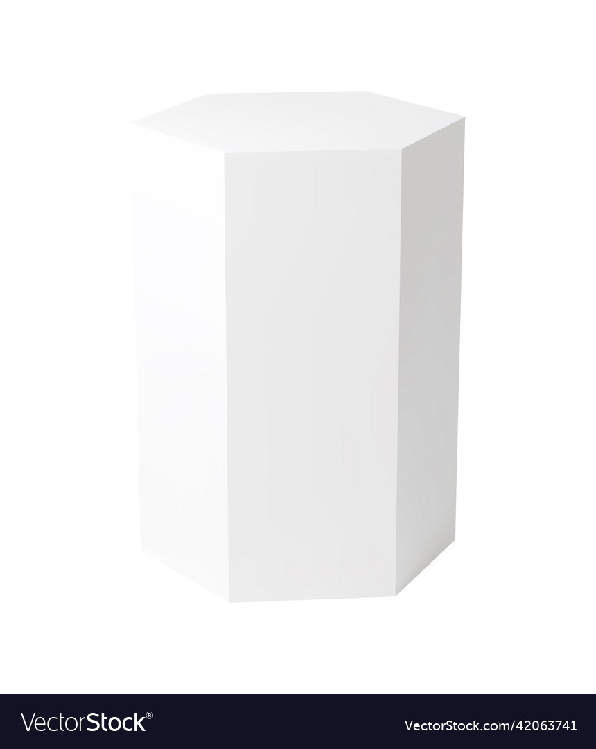 Realistic hexagonal prism Royalty Free Vector Image