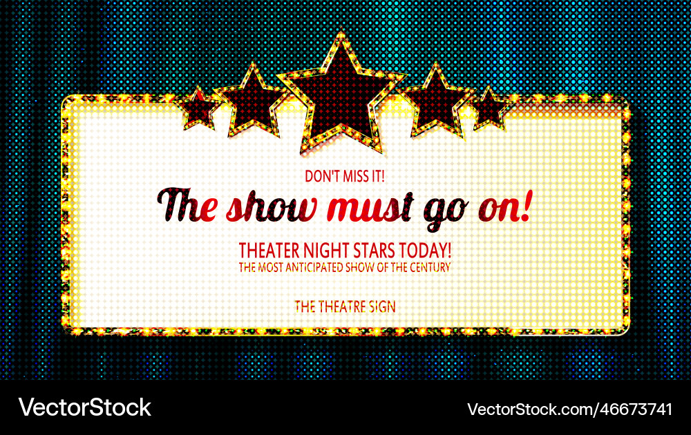 Retro light sign vintage style banner Royalty Free Vector