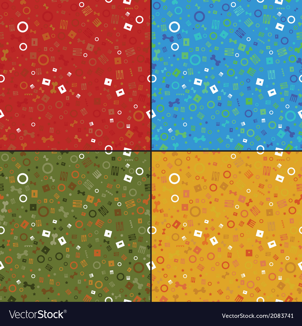 Set four decorative seamless pattern Royalty Free Vector