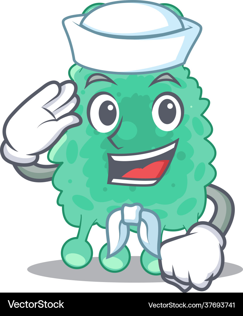 Smiley sailor character azotobacter vinelandii Vector Image