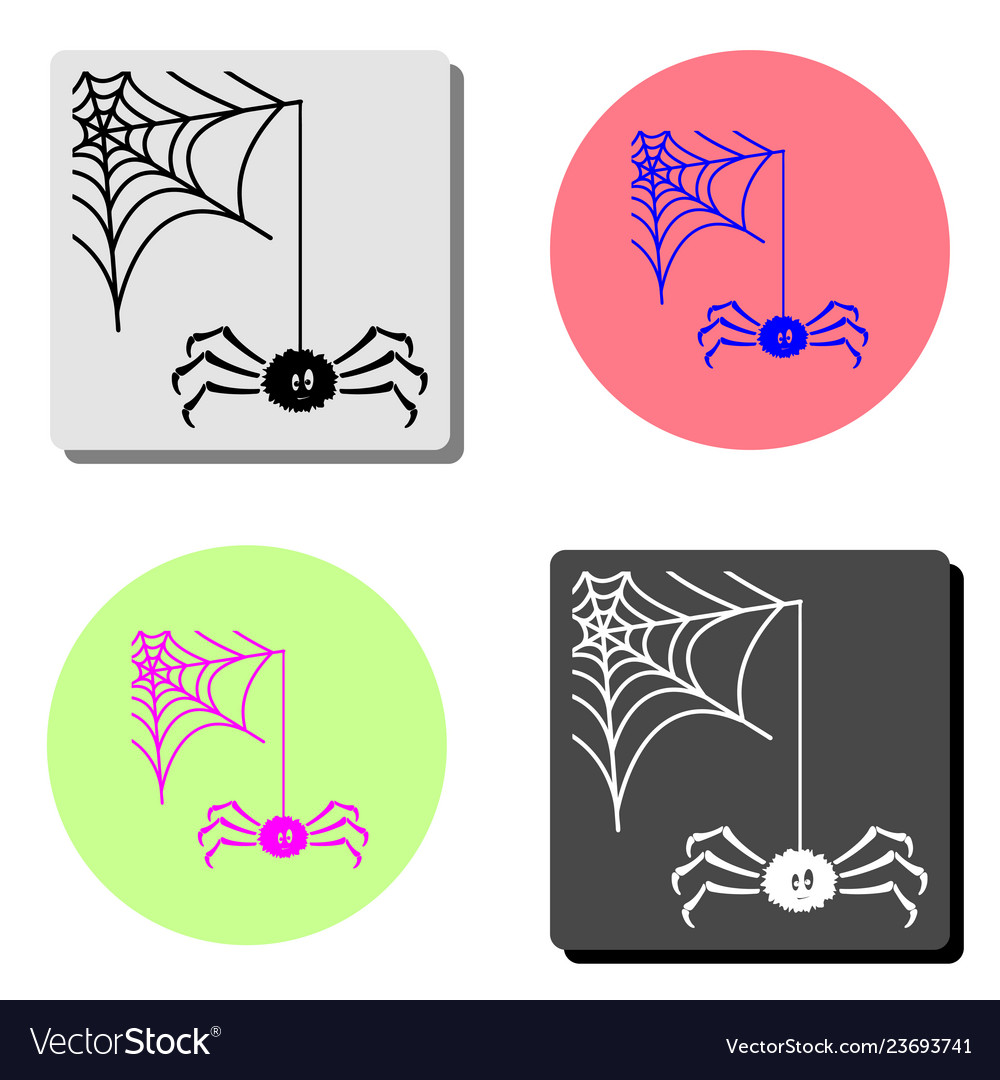 Spider web flat icon Royalty Free Vector Image