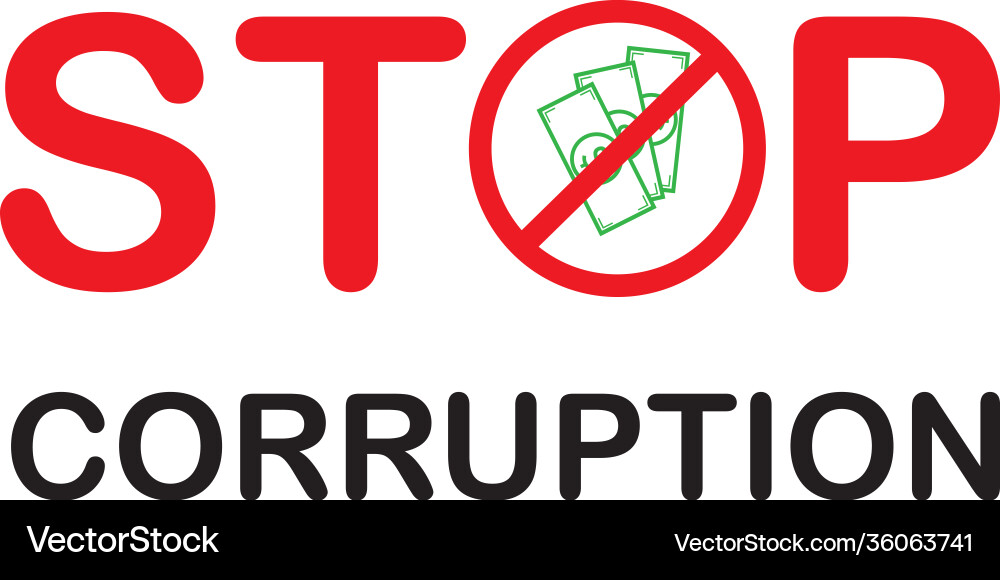 Stop corruption and international anti-corruption Vector Image