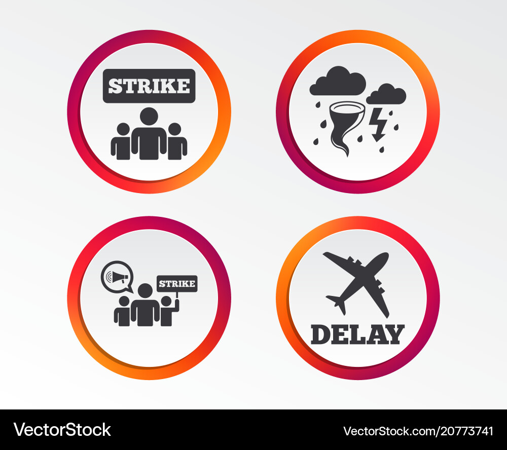 Strike icon storm weather and group people Vector Image