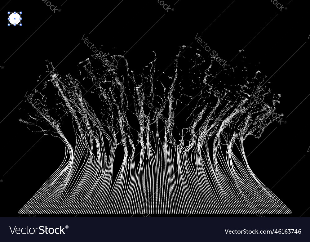 Array with dynamic emitted particles water splash Vector Image