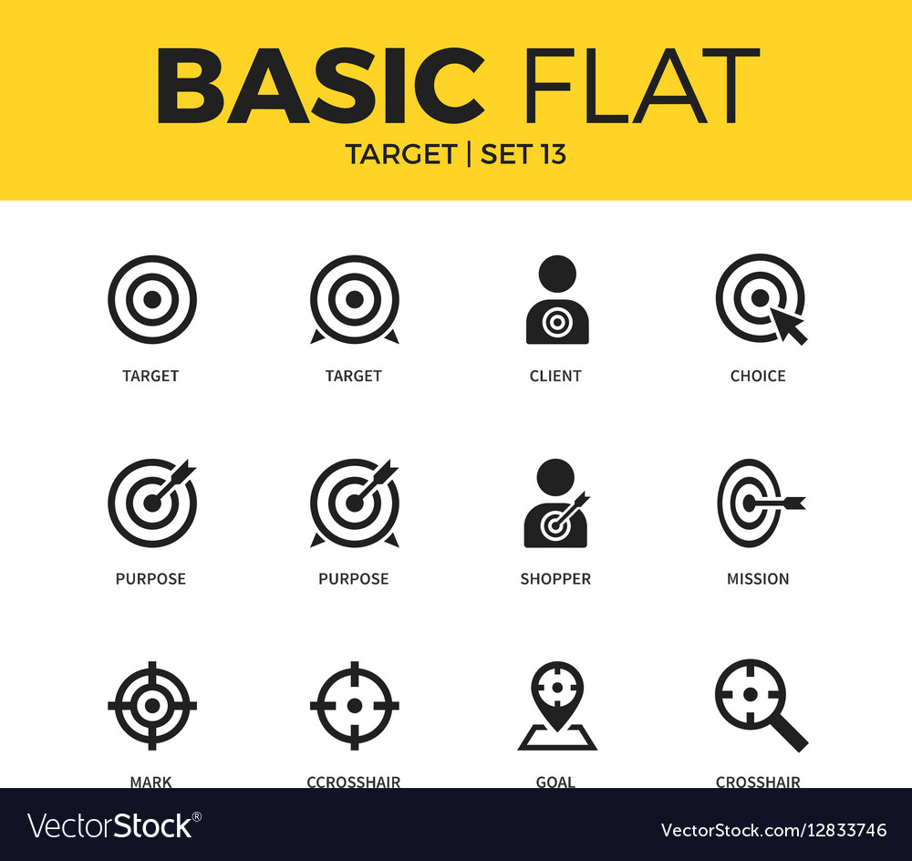 Basic set target icons Royalty Free Vector Image